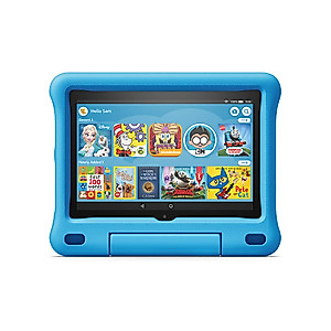 Fire HD 8 Kids tablet, 8" HD 32GB (Blue) + Sleeve + Power Charger