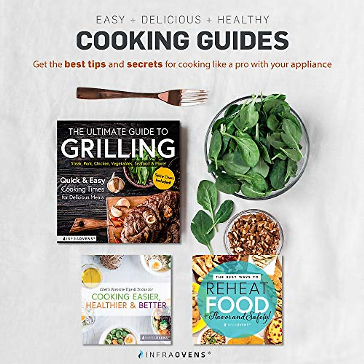 Air Fryer Cook Times Cheat Sheet Magnet Accessories | Airfryer Cookbooks, Magnetic Temperature Cooking Guide Chart for Quick Reference + Food Thermometer for Kitchen Cooking, Baking & Grilling