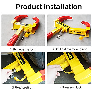 Universal Wheel Locks for Car and Trailer Tires - 2 Pack, Heavy Duty and Durable, DSPZGU Brand