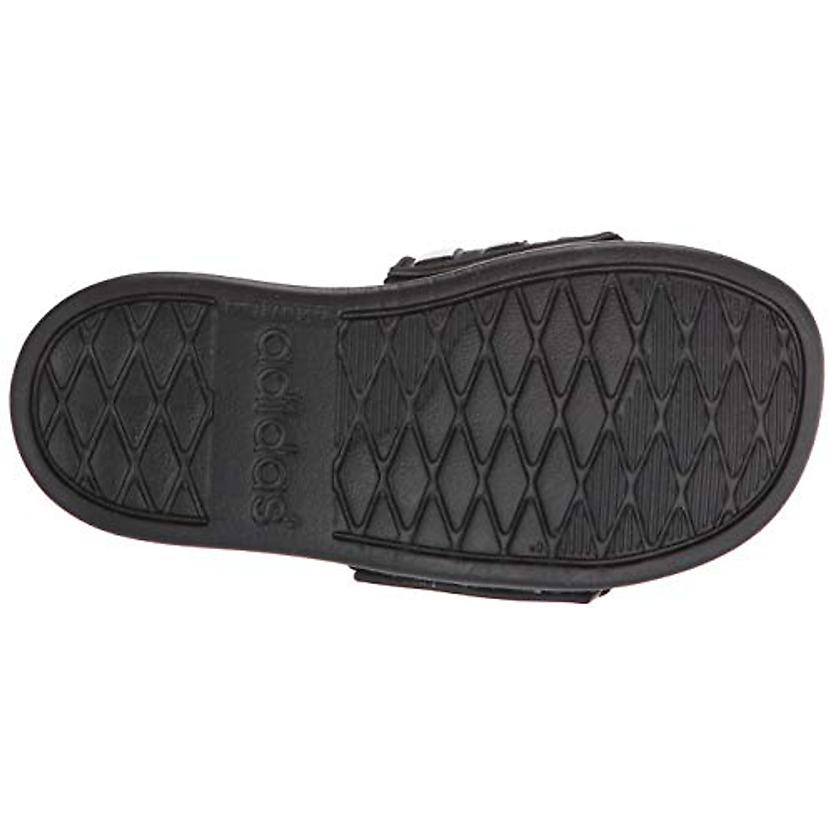 adidas unisex child Adilette Comfort Adjustable Slide, Black, 4 Big Kid US