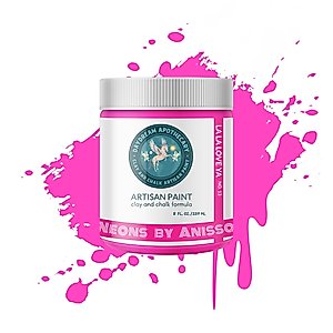 Daydream Apothecary Premium Chalk and Clay Paint for Furniture, Interior Paint for Home Décor, Paint for Wood DIY Projects, Matte Neon Hot Pink Chalk Style Paint for Artists and Crafters-8oz