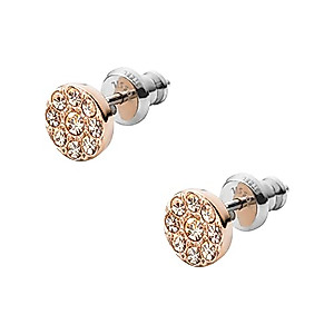 Fossil Women's Rose Gold-Tone Stud Earrings, Color: Rose Gold (Model: JF00830791)