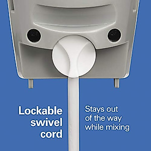 Hamilton Beach Electric Hand Mixer with DC Motor & 3 Speeds, Wire Beaters, Whisk, Swivel Cord and Bowl Rest White (62661)