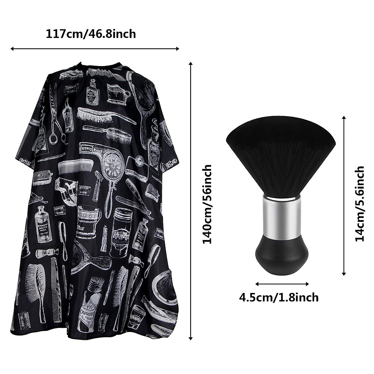 FEBSNOW Professional Hair Cutting Cape with Neck Duster Brush, Salon Barber Cape, Hair Cutting Accessories (Floral Print)