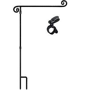 Garden Flag Stand, Yard Flag Holder,Garden Flag Hanger,Banner Pole with one Tiger Clip,Fall Decor for Outdoor Garden Lawn