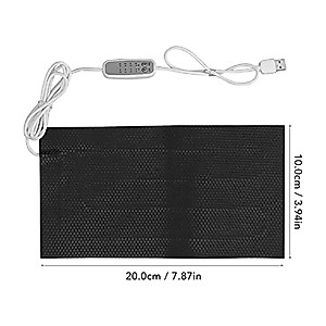Temperature Regulating Heating Pad, 4 Gear USB Power Waterproof Electric Cloth Heater DC5V Applied to Pet or the Residence of Small(10x20cm/3.94x7.87in)