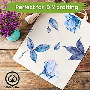 PALM NAKI 100% Cotton Tote Bag Reusable Cloth Bag, Lightweight Cotton Shopping Bag, Versatile Cotton Tote Bag (12 Pack)