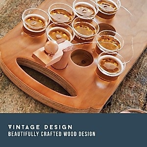 Hammer + Axe Mini Beer Pong Drinking Game, Portable Foldable Wood Tabletop Activity, Includes 25 Cups, 2 Balls, Carrying Bag, Tailgate College BBQ Party Game, College Dorm Gift, Alcohol Liquor Shots