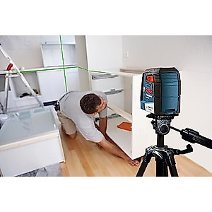 Bosch GLL40-20G 40ft Green-Beam Self-Leveling Cross-Line Laser with VisiMax Technology, 360 Degree Flexible Mounting Device and Carrying Pouch