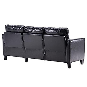SLNFXC PU Combination Sofa Couch Comfortable L-Shape 194x126x89CM Convertible Design Simple Assembly (Color : D, Size : Three Seat)