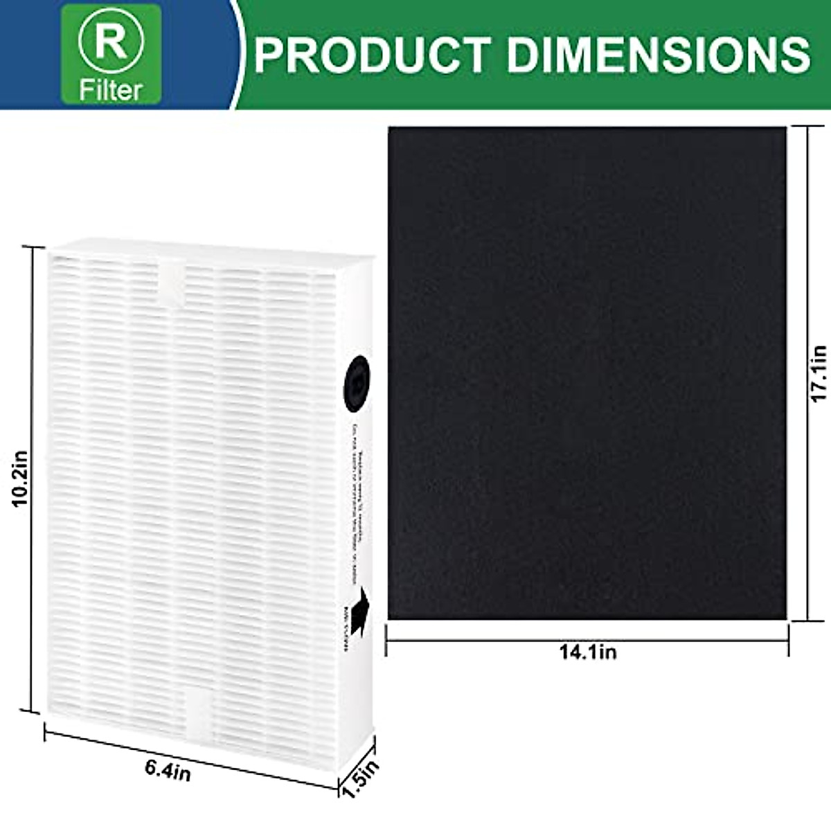 Air Purifier Filter Replacement for Honeywell, Filter R HEPA Filter and Filter A Carbon Pre-Filter Replacement for Honeywell HPA100 HPA200 HPA300 Series Air Purifier (3 HEPA Filters & 4 Pre-Filters)