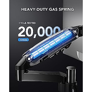 HUANUO Single Monitor Mount - Gas Spring Monitor Arm Fits 13-32'' Monitor, Full Motion Swivel, Single Monitor Stand, Ultra Height Adjustable for Stand Work, Monitor Desk Stand with VESA, Max 19.8lbs