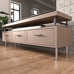 Richelieu Hardware 64217150170 5 15/16 in (150 mm) Round Furniture Leg with Levelling Glide, Stainless Steel