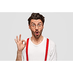 NAVISIMA Adjustable Elastic Y Back Style Suspender With Strong Metal Clips, Black (1 PK)