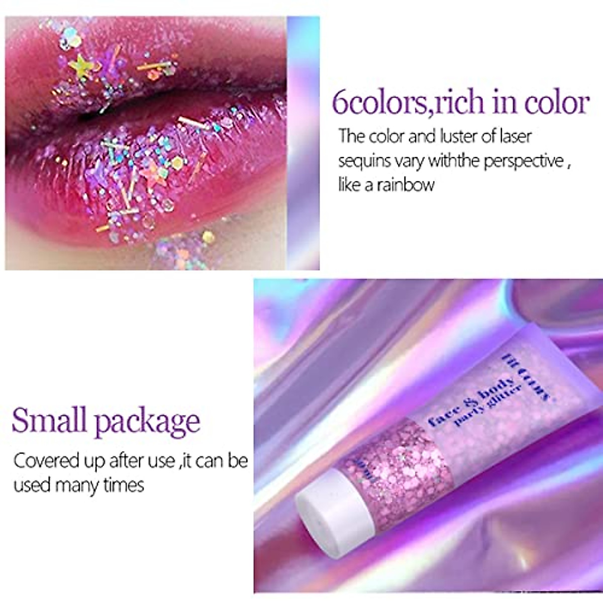 Paminify Pink Face Glitter Gel,Singer Concerts Music Festival Rave Accessories,Mermaid Body Glitter Gel,Self-Adhesive Liquid Sequins Glitter Face Eye Lip Hair Makeup,Sparkling Chunky for Women,50ML