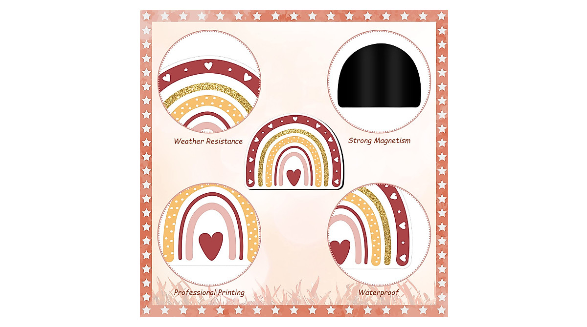 Cute 18 Pcs Boho Rainbow Magnets | Perfect for Decoration