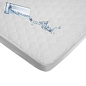 TL Care Waterproof Cradle/Bassinet Mattress Protector, Quilted Cotton Fitted Cradle/Bassinet Mattress Pad Cover, White, 36" x 18"
