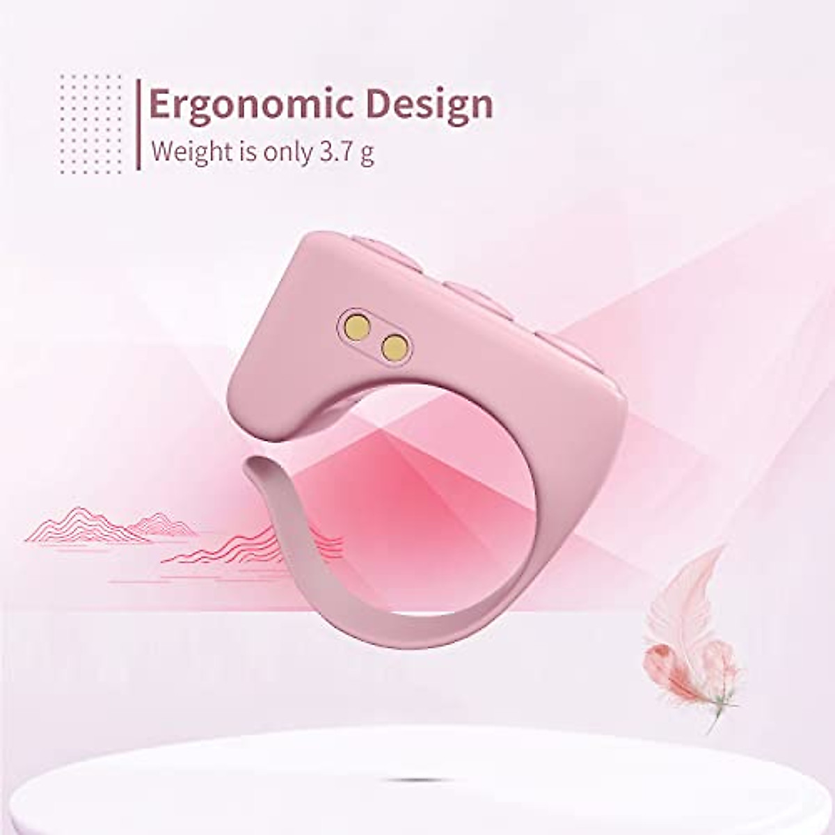 TIKTOK Bluetooth Remote Control, Kindle App Page Turner, Camera Selfie Remote, Tiktok Scrolling Ring for iPhone iPad iOS, Android (Pink)