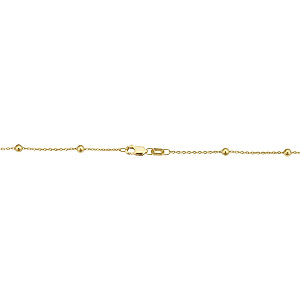 14k Yellow Gold Filled Ball Station Satellite Necklace for Women (3 mm, 16 inch)
