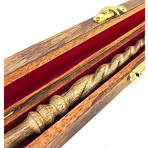 Will O'Wisp's Wand Emporium Witch and Wizard Wand in Real Wooden Display Box Certificate of Authenticity (The Sage)