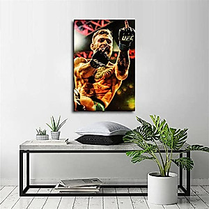 IFUNEW Connor McGregor Middle Finger Canvas Art Poster and Wall Art Picture Print Modern Family bedroom Decor Posters 16x24inch(40x60cm)