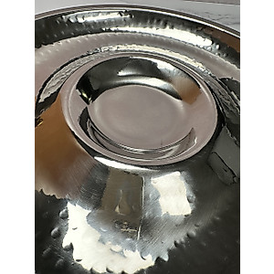 Decozen Chip and Dip Bowl with Orchid Accent - Elegant Serving Dish for Salad, Popcorn, Chips, Cereal, and Condiments - Fruit Bowl and Serving Bowl - Essential Kitchen Counter Serveware