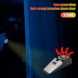 Door Stop Alarm 2 Pack, 120 dB Door Stopper Wedge Door Stops Alarm Great for Traveling Hotel Home Security Door Stoppers Safety Tools