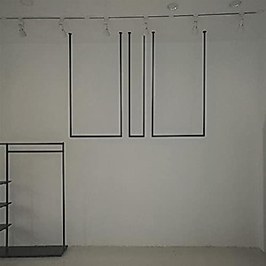 Wall-Mounted Heavy-Duty Clothes Rails, Metal Clothing Display Racks, Suspended Commercial Ceiling Hangers, Ceiling-Mounted Hangers/Black / 100cm×100cm