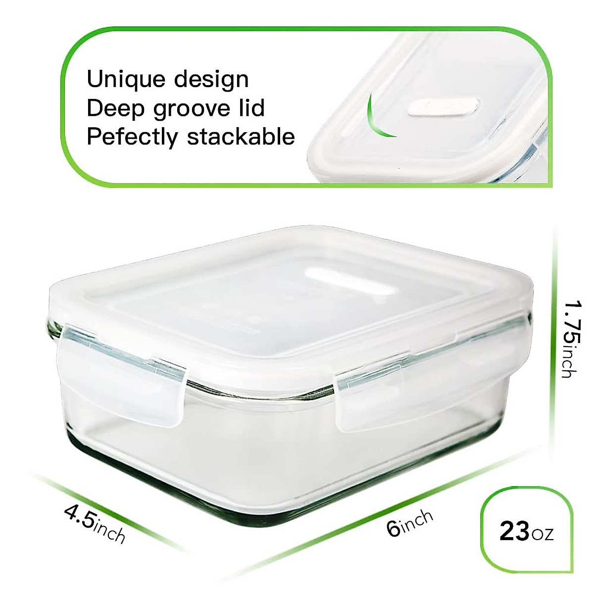DAS TRUST 10 Pack Glass Meal Prep Containers Meal Prep Bowls Food Storage Containers Glass Food Prep Containers with Lids Lunch Container for Adults Lunch Box Bento Boxes