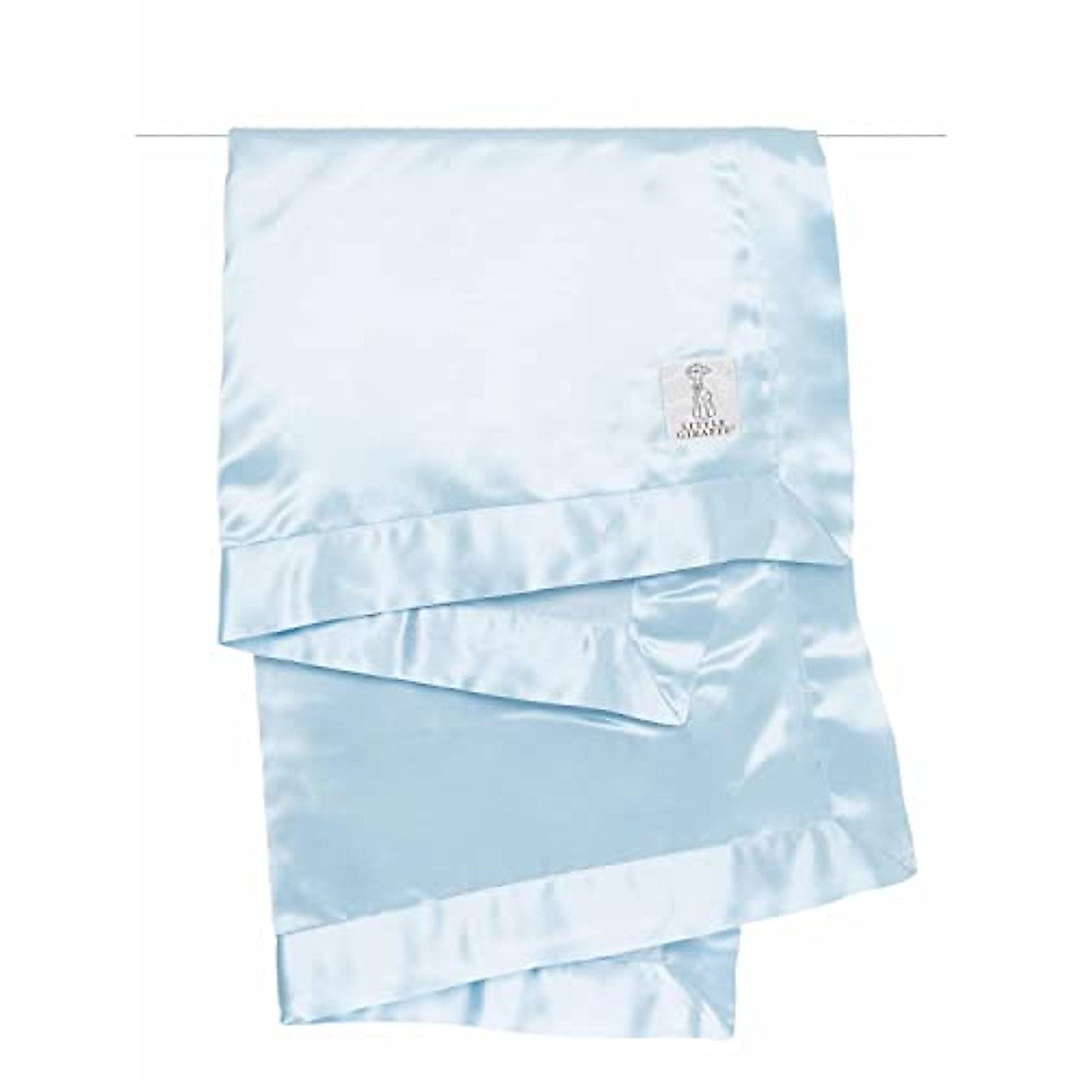 Little Giraffe Baby Blanket - Velvet Soft Blanket with Satin Trim - Baby Stroller Blanket - Newborn Baby Essentials & Baby Gifts - 29x35" - Blue