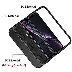 Co-Goldguard for iPhone XR Case, [Shockproof] [Dropproof] Heavy Duty Protection Case ，3 in 1 Non-Slip case for Apple iPhone XR, Black