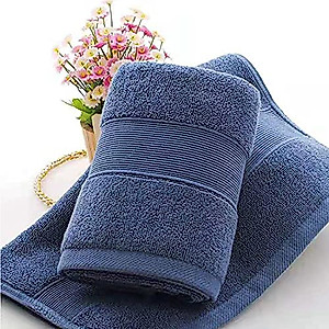 2 Pack Hand Towels for Bathroom- (14 x 30 Inch) 100% Cotton Hand Towel, Highly Absorbent and Quick Dry Face Washcloth, Home Soft Premium Towel for Hotel, Bath, Kitchen and Spa, Set of 2 (Blue)