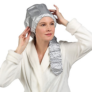 HAMPTON DIRECT Soft Bonnet Hair Dryer Attachment Hooded Hair Dryer Cap for Hand Blow Dryer, for Professional & Home Hair Styling, Deep Conditioning