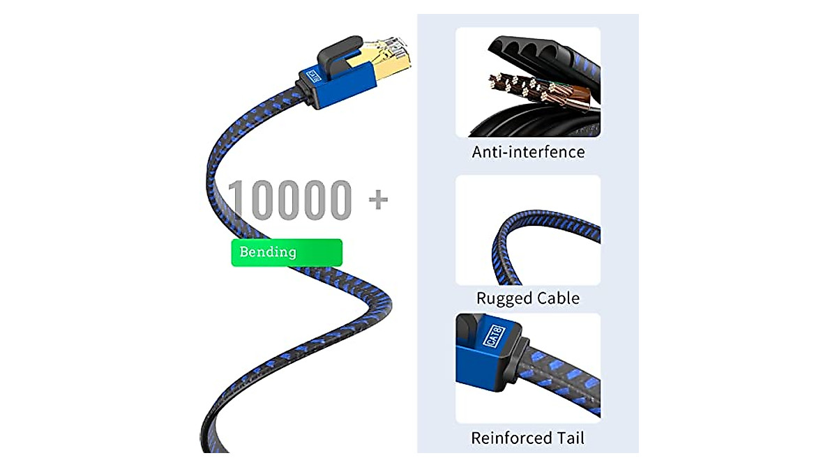 LEKVKM Cat 8 Ethernet Cable 30 FT - High Speed & Durable