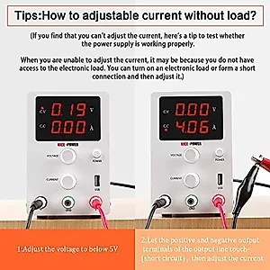 NICE-POWER DC Power Supply Adjustable Variable 3Digital LED Display Adjustable Regulated Switching Lab Bench Power Supply Digital (60V 5A)