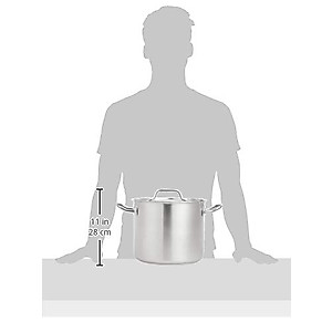 AmazonCommercial 12 Qt. Stainless Steel Aluminum-Clad Stock Pot with Cover