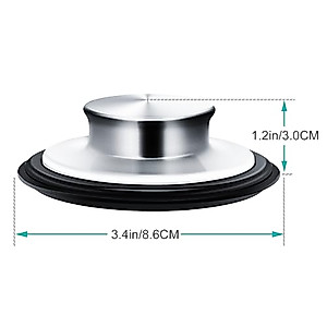 2 PCS Kitchen Sink Drain Strainer and Kitchen Sink Stopper Stainless Steel, Anti-Clogging Garbage Disposal Stopper for Standard 3-1/2 Inch Kitchen Sink Drain