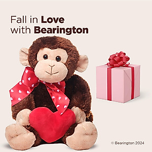 Bearington Wilde Love Stuffed Animal Monkey Plush Holding a Heart with Red Bow, Kid Companion Plushie, Great Gift for Birthdays, Holidays & Other Special Occasions Like Valentines Day, 15 inches