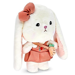 HWD 9.8'' Soft Plush Rabbit Dolls [ Clothes Detachable ], Stuffed Animals Toys, Gifts for Kids Birthday Christmas Day (Pink)