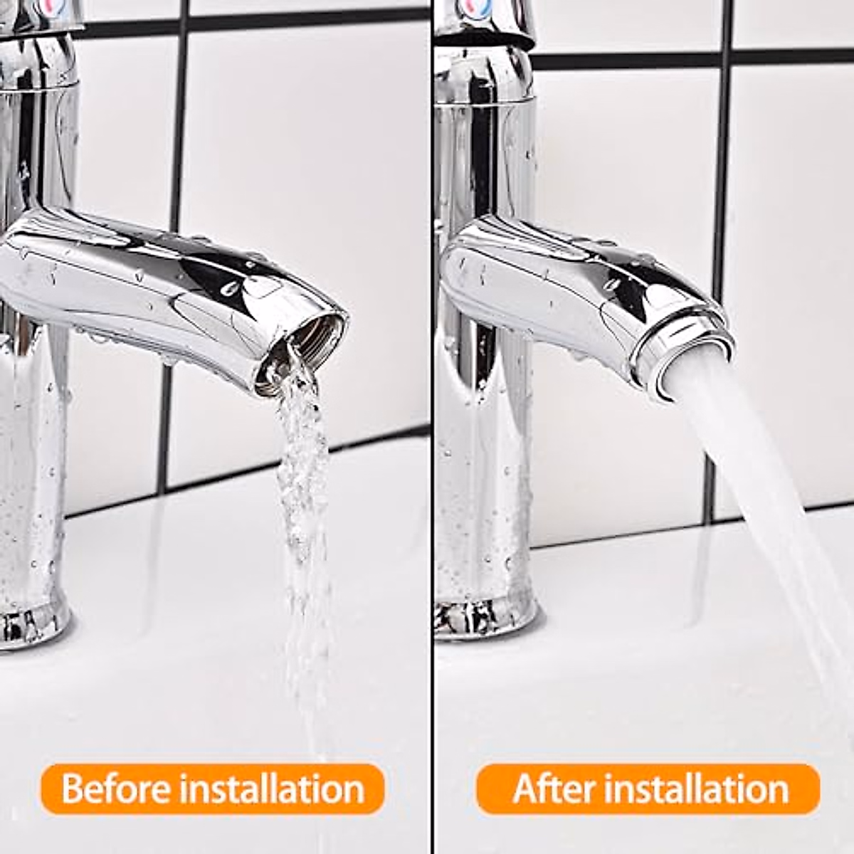 CoguZed 4Pcs Rotatable Sink Aerators, Water-saving Faucet Aerators for Kitchen and Bathroom, Easy Installation, Anti-splash