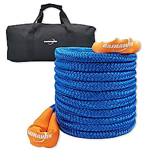 GAINAWIN Power Stretch Recovery Rope Kit (7/8'' x 30'' Tow Rope+2 Soft Shackles) Heavy-Duty Vehicle Recovery Rope for ATV UTV SUV Truck