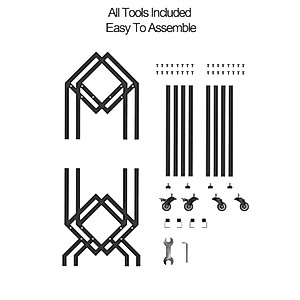 Simoretus Vinyl Record Storage Holder Rack LP Storage Display Stand with Casters Easy to Move Mobile Book Albums Storage Magazine Holder Office Files Organizer Shelf (T-32.5 inches)