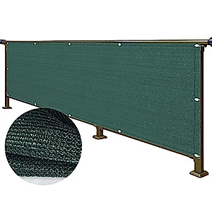 ALBN Balcony Privacy Screen Cover for Outdoor Balcony 90% Blockage UV Resistant Weatherproof with Rope & Tie HDPE Tear Resistant, Height 75cm/90cm (Color : Dark Green, Size : 75x300cm)