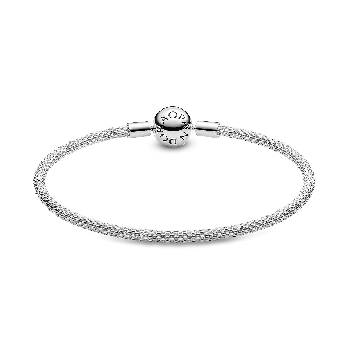 PANDORA Moments Mesh Bracelet - Sterling Silver Charm Bracelet for Women - Compatible Moments Charms - Features Sterling Silver - Gift for Her - 7.5"