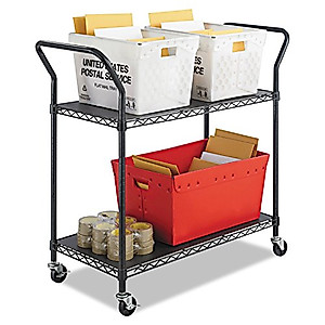 Safco 5337Bl Wire Utility Cart Two-Shelf 43-3/4W X 19-1/4D X 40-1/2H Black