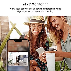 BOTSLAB Smart Pan Tilt Camera, 2K WiFi Indoor Home Security Dome Camera with Human and Motion Detection, Night Vision Baby Monitor, Compatible with Alexa