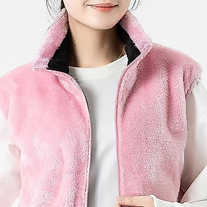 ysgfhgjw Deals Of The Day Fleece Heated Vest For Men Women 2023 Winter Casual Sleeveless Zip Up Warm Heated Vest Jacket (Not Included Battery) Pink Xxl