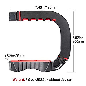 ULANZI U-Grip Pro Handheld Video Rig Steadicam with Triple Cold Shoe, Stabilizing Handle Grip Compatible for iPhone 13 12 Pro Max Xs 8 7 Plus GoPro 10 9 8 Canon Nikon Sony DSLR Cameras