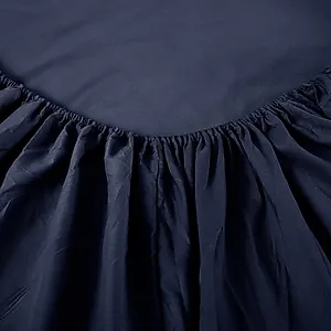 Full Size 6 Piece Bed Sheet Set (Flat Sheet 19" Fitted Sheet 4 Pillowcases) Eco Friendly Wrinkle Free Sheets Machine Washable Hotel Bedding Silky Soft - Navy Blue