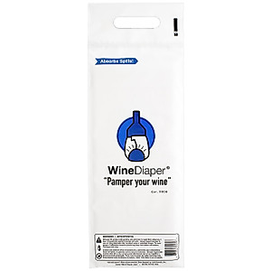 Wine Diaper - Reusable, Protective and Absorbent Wine Bottle Bags for Travel (3 pack) Made in the USA
